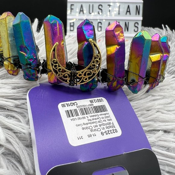 Claire's | Accessories | Nwt Claires Oil Slick Witch Crystal Goth Metal ...
